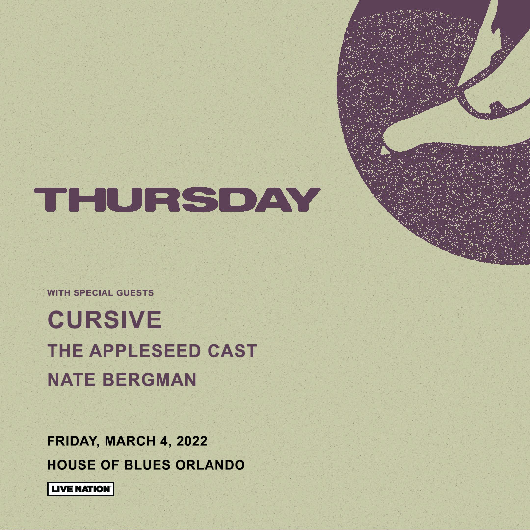 THURSDAY w/ CURSIVE & Appleseed Cast (WIN TIX!) — March 04 at HOB ...