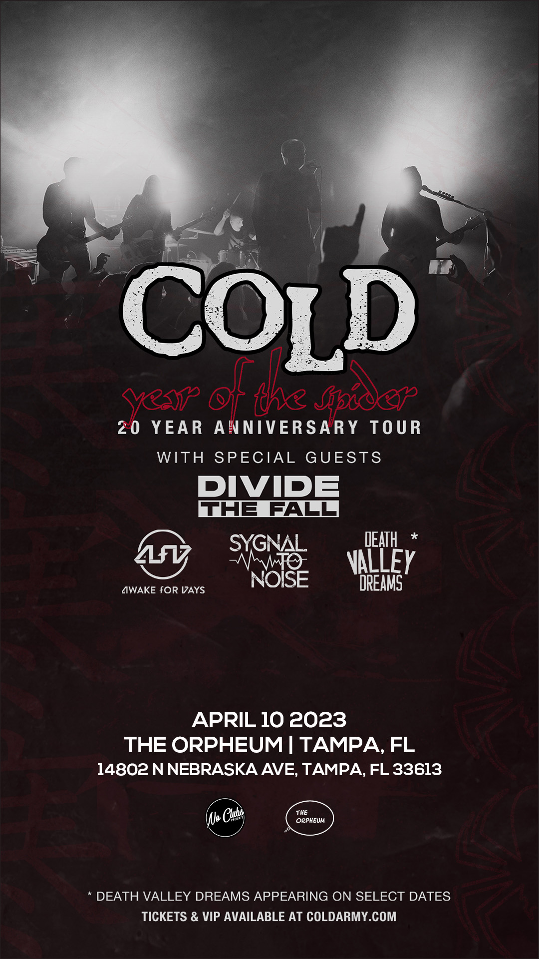 GIVEAWAY — COLD at The Orpheum (April 10) ⋆ Shows I Go To | 🎤 Florida ...