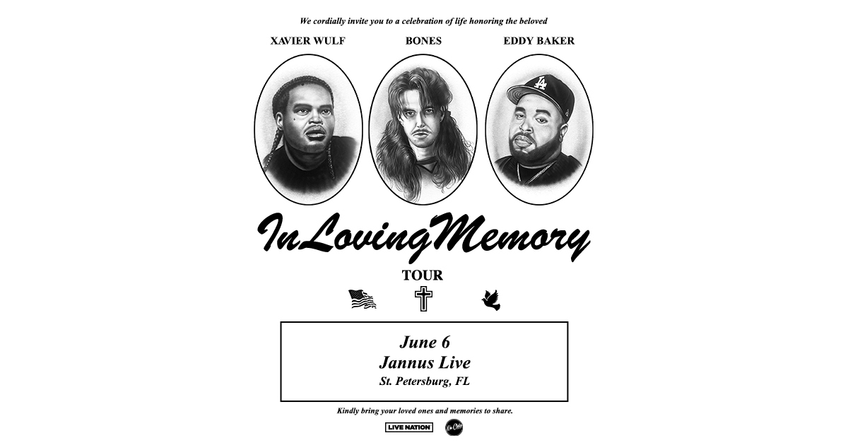 GIVEAWAY — Bones, Xavier Wulf, & Eddy Baker (SOLD OUT) at Jannus Live ...