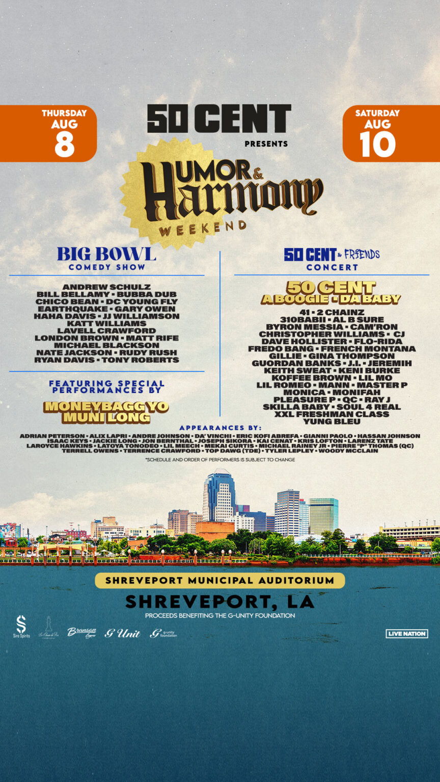 LOUISIANA GIVEAWAY — 50 Cent's Humor & Harmony Weekend at Shreveport ...